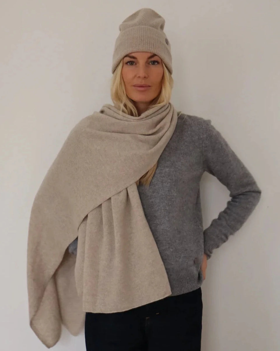 LONG SCARF SAND MEL | SAND MELANGE – Mellow Concept